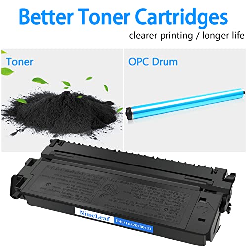 NineLeaf Compatible Toner Cartridge Replacement for Canon E40 E30 E20 E16 1491A002AA PC400 PC420 PC940 PC941 PC950 PC980 PC981 ImageClass FC-100 FC-120 FC-200 FC-500 Laser Printer (1 Black)
