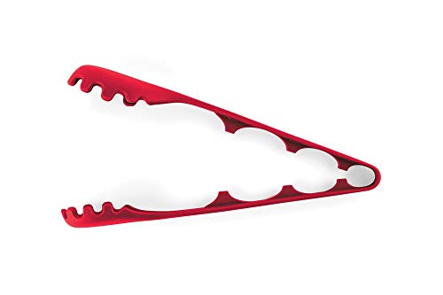 Fox Run 2 in 1 Pasta Measuring Tongs, 12.5", Red