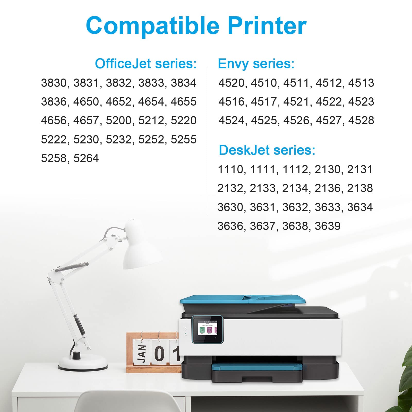 63XXL Compatible Ink Cartridge Replacement for HP 63XL Black Color Combo Pack 63 Work for HP OfficeJet 3830 4650 5255 Envy 4520 4510 DeskJet 1112 3630 Printer