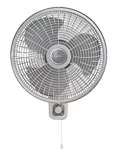 Lasko 16" 3-Speed Oscillating Wall Mount Fan for Indoor Use, M16900, Light Grey