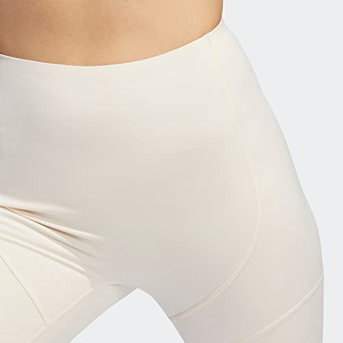 adidas Women's Yoga 4 Elements Pocket Short Tights, Wonder White, X-Large