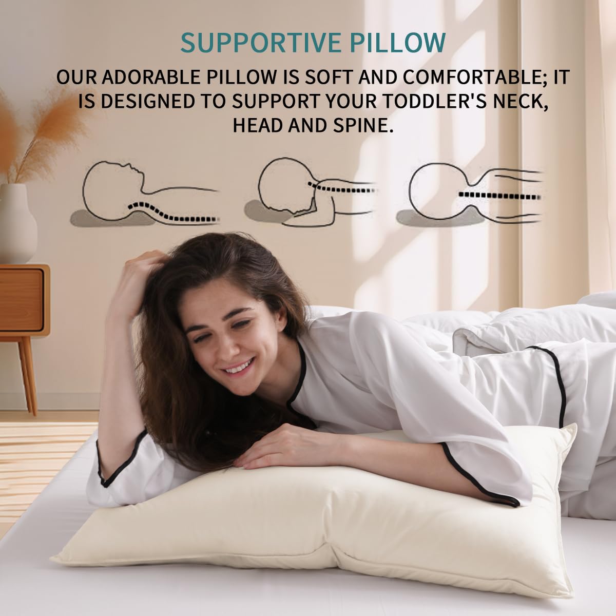 LOFE Organic Pillow with Pillowcase - 20x26 Standard Pillow with 100% Organic Cotton Shell, Adjustable Loft Organic Standard Pillow, Machine Washable, Soft, Perfect for Youth&Adults