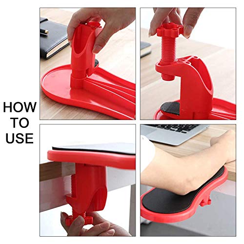 XBY-US Computer Arm Rest for Desk and Chair, Sturdy Mouse Arm Rest, arm Support for Computer Desk,Extender Rotating Elbow Pad Holder for Table, Office,Adjustable for Easy Typing & Pain Relief(Black)