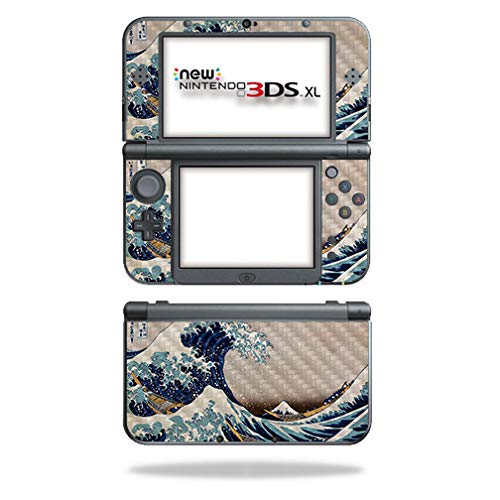 MightySkins Carbon Fiber Skin for Nintendo New 3DS XL (2015) - Great Wave of Kanagawa | Protective, Durable Textured Carbon Fiber Finish | Easy to Apply, Remove, and Change Styles | Made in The USA