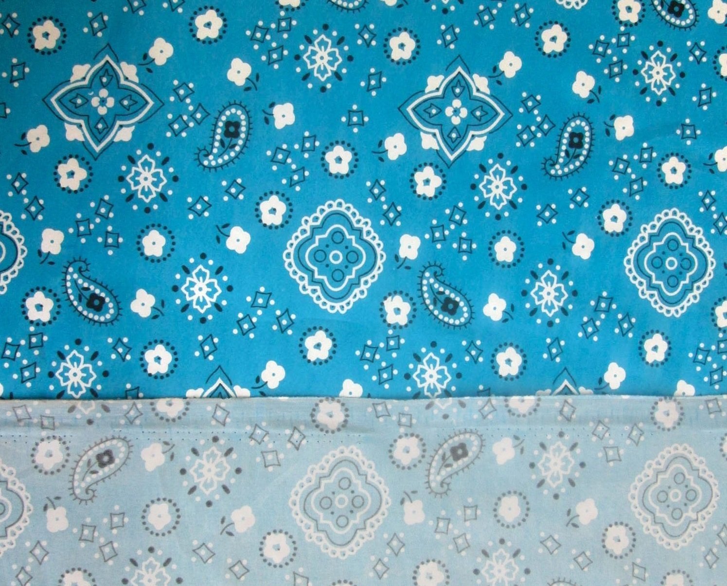 Bandana Turquoise Poly Cotton 58 Wide Fabric by The Yard (F.E.