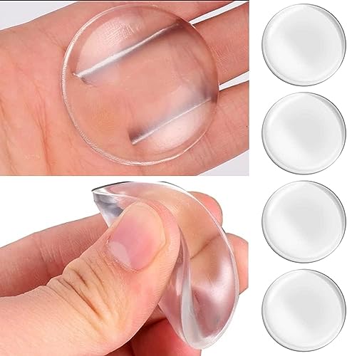 A&G TECH Door Stoppers Wall Protector, Reusable Door Bumper with Self Strong Adhesive, Quiet, Shock Absorbent for Home, Office, Wall Protector from Door Knobs (Round 1.57inch,) (12 Pcs/Pack)