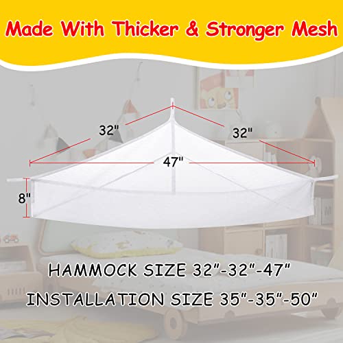 INSFITY Stuffed Animal Hammock Corner Plush Toys Storage Net Organizer (White 2 Pack, X-Large)