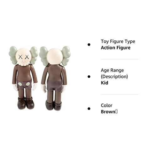 8IN/20CM Ka-Ws Action Figure Model Art Toy Suitable for Art Collection Desktop Decoration, Birthday Gift, and Other (Brown)