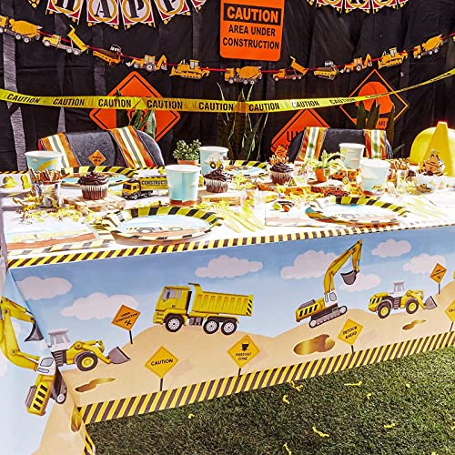 Juvale Construction Party Plastic Table Cover (54 x 108 in, 6 Pack)