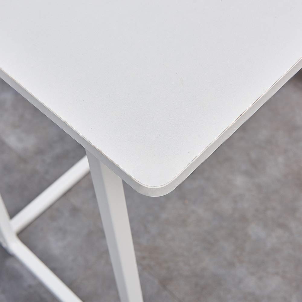 4HOMART Folding Desk, Small Foldable White Computer Desk, Home Office Laptop Table Writing Desk, Compact Study Reading Table for Small Space