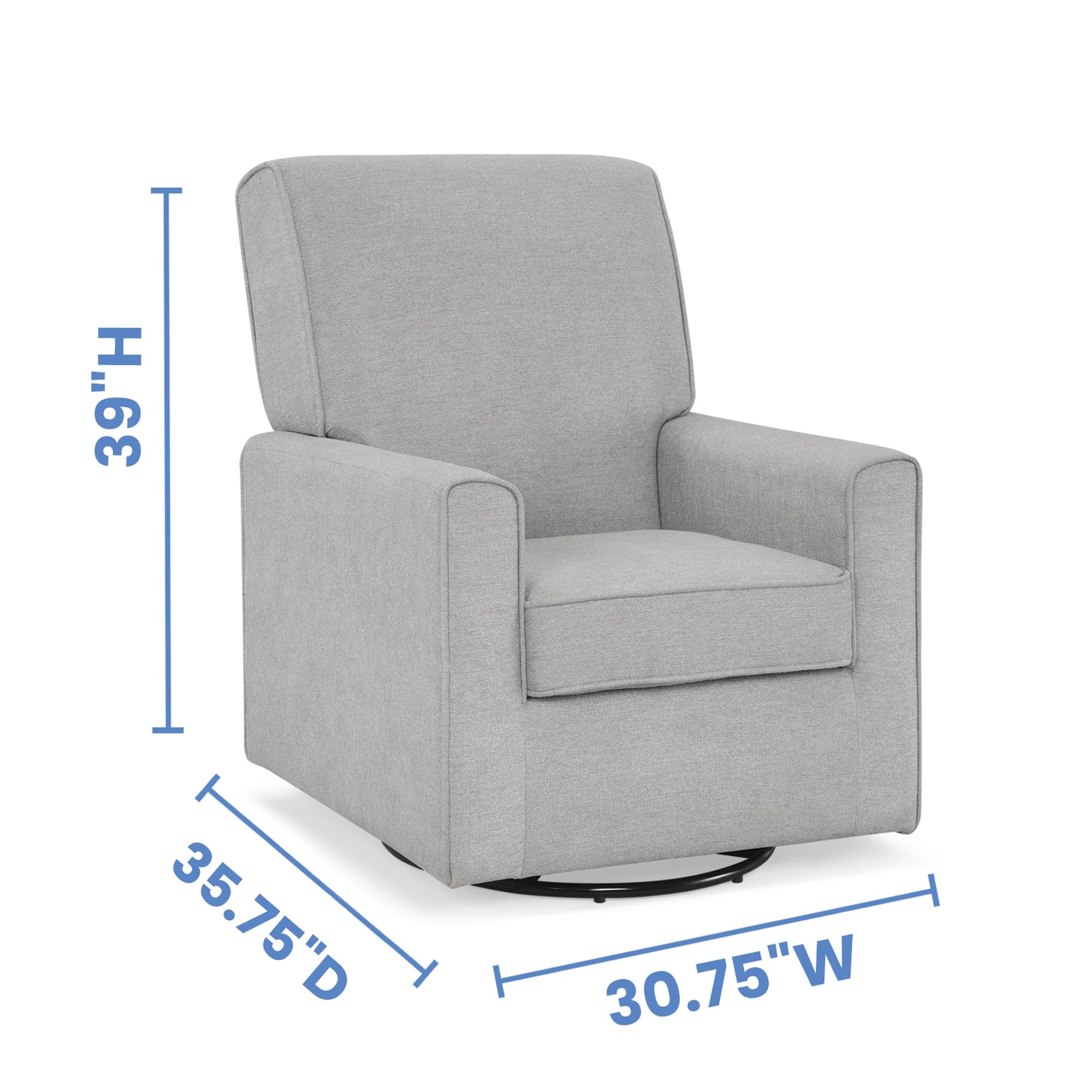 Delta Children Sophie Nursery Glider Swivel Chair with LiveSmart Performance Fabric Fabric, Nickel
