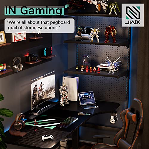JWX DDB Gaming Standing Shelf Units, 30ββ Home Office cabinets with Metal Pegboard and 15 Pieces Organizer Tool Holders