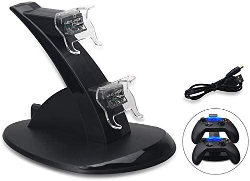 Charger Charging Station,Poulep Charging Station for Xbox One, Dual Charger Stand Compatible With for Xbox One/S(Black)