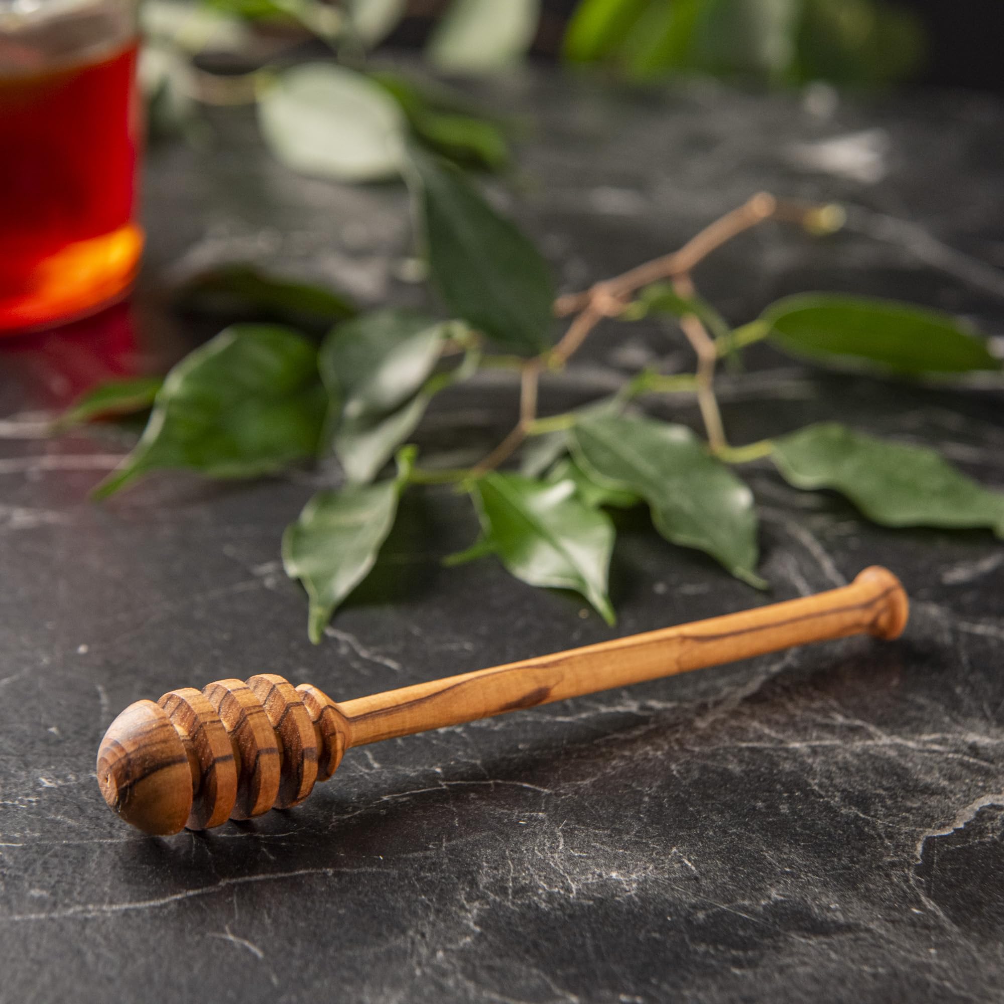 Honey Dipper, Olive Wood Honey Stick, Handcrafted Honey Spoon 6-Inches (6 Inch)