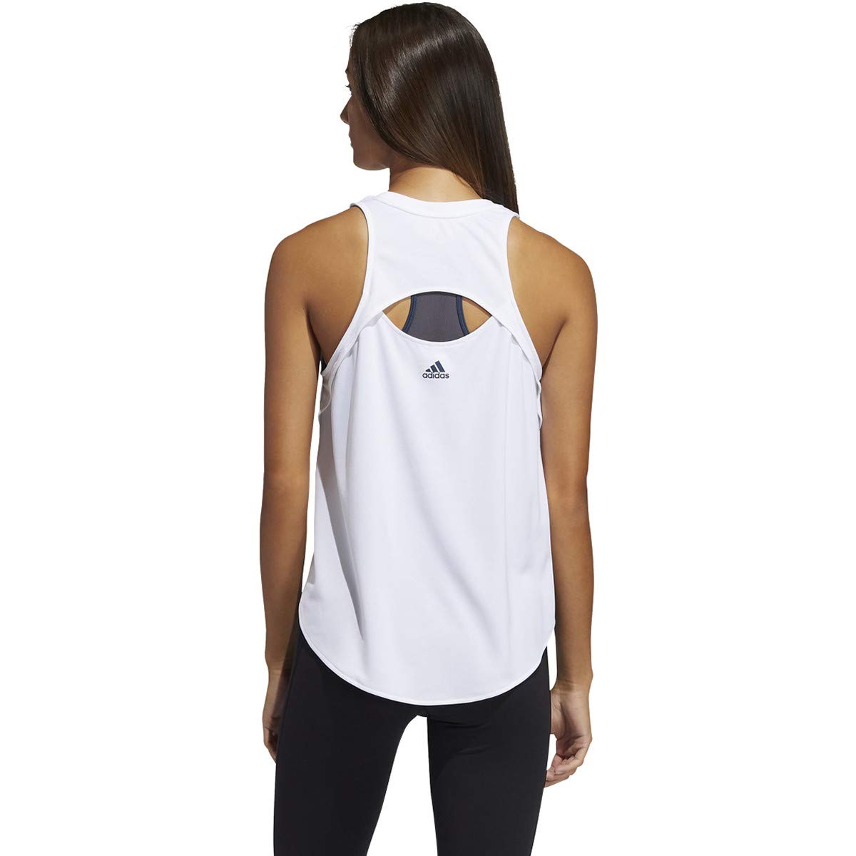 adidas womens Badge of Sport Logo Tank White/Crew Red/Crew Navy X-Large
