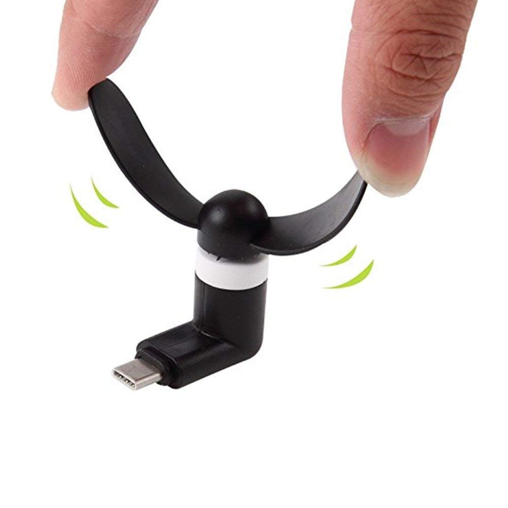 Akiimy 6 Packs USB Type C Mini Fan for Cell Phones Portable Mini USB Fan Handheld Personal Fan Compatible with Samsung Galaxy Note 9/Galaxy S10 Plus/S9/S8/One Plus/Google Nexus