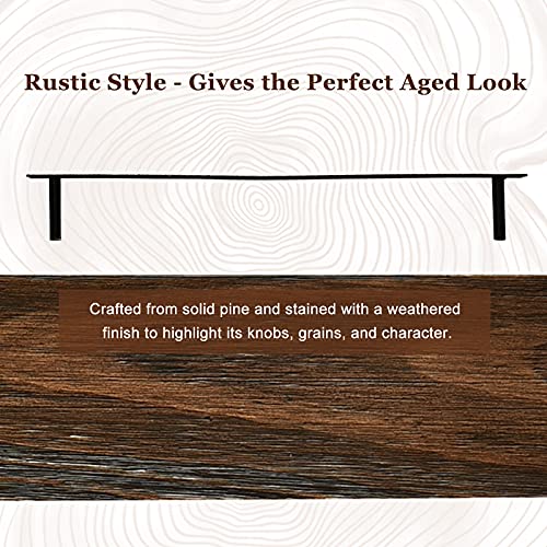 WELLAND Bradley Brown Floating Shelves Set of 2 Handmade Wood Wall Shelves Rustic Wall Mounted Shelves 5" Deep Narrow (Dark Brown, 36 inch)