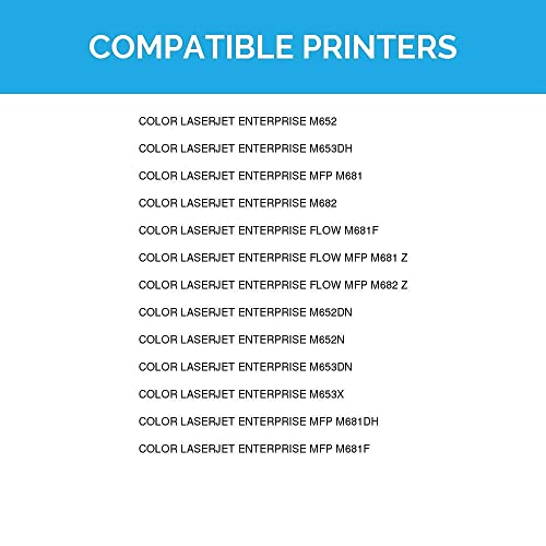 LD Products Compatible Toner Cartridge Replacements for HP 655A (CF450A Black, CF451A Cyan, CF453A Magenta, CF452A Yellow, 4-Pack) for use in M653dh, M653x, M682, M652dn, M652n, M681, M681dh