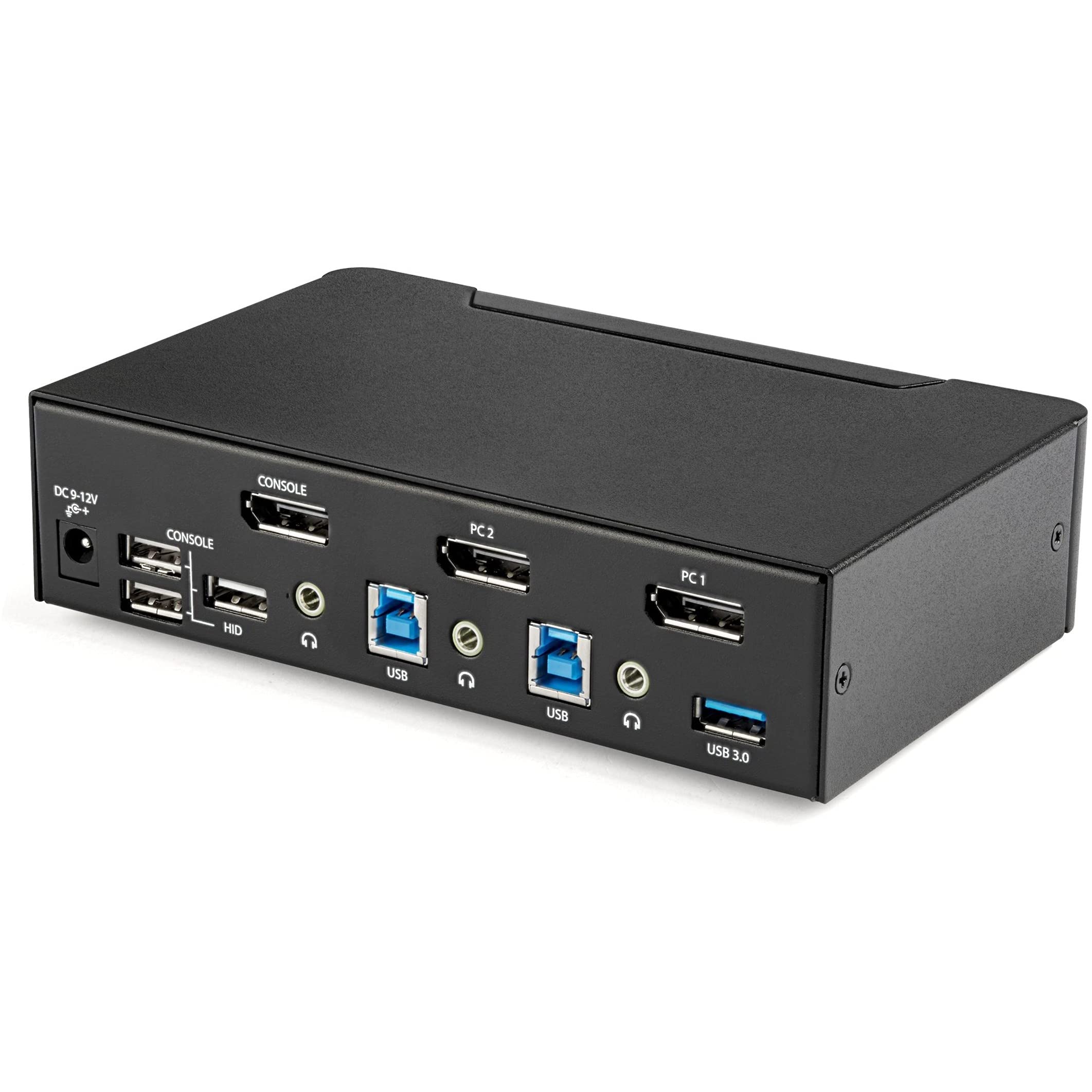 StarTech.com 2 Port DisplayPort KVM Switch - 4K 60Hz - Single Display - Dual Port UHD DP 1.2 USB KVM Switch with Integrated USB 3.0 Hub & Audio-Dell HP Apple Lenovo-TAA Compliant (SV231DPU34K), Black