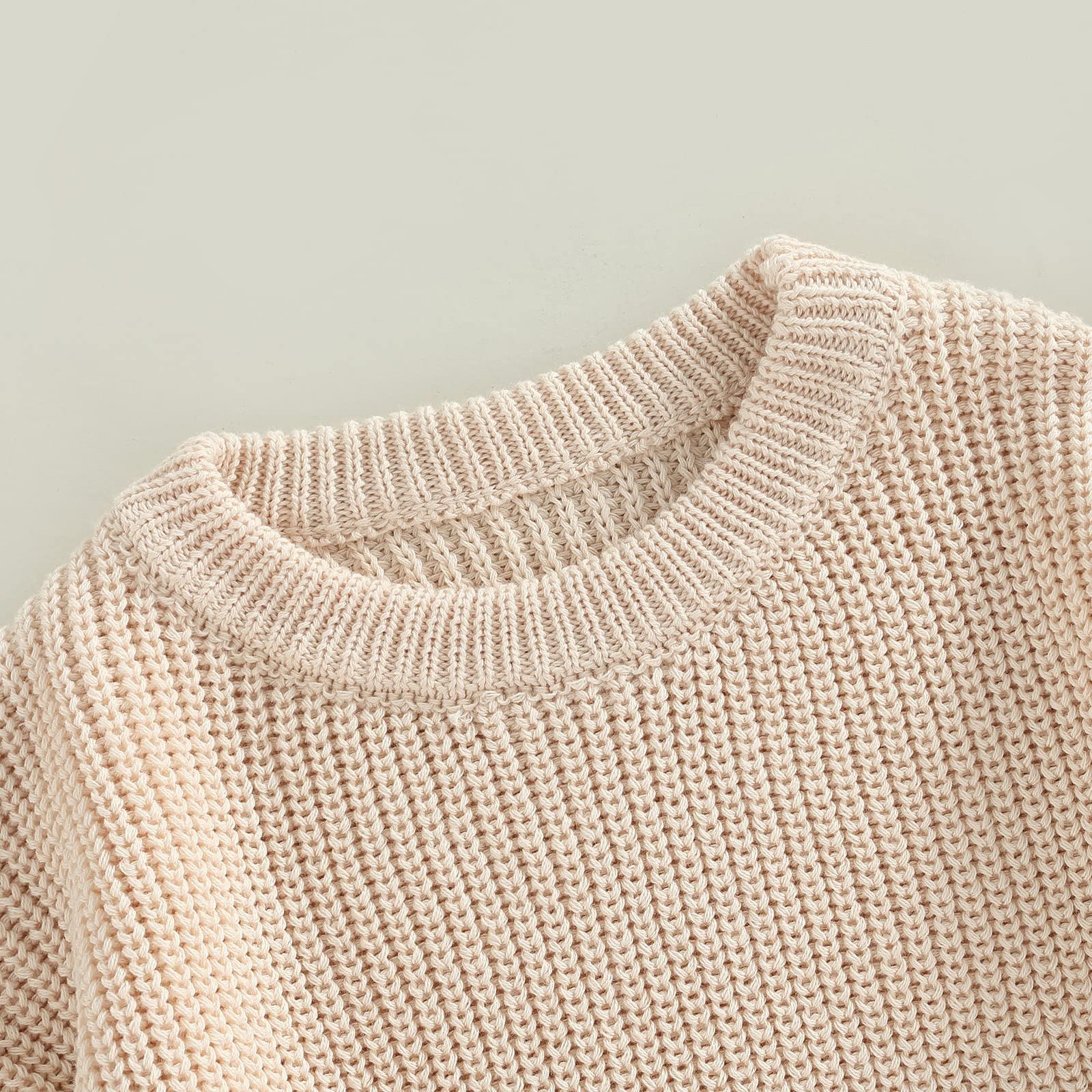 Afunbaby Baby Girl Boy Knit Sweater Blouse Pullover Sweatshirt Warm Crewneck Long Sleeve Tops for Infant Toddler (3-6 Months,Cream)