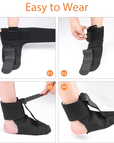 DouHeal Plantar Fasciitis Night Splint Sock, Soft Stretching Boot Splint for Sleeping, Fasciitis Support Dorsal Foot Drop Brace for Right/Left Foot, Recovery Socks, Braces (L)