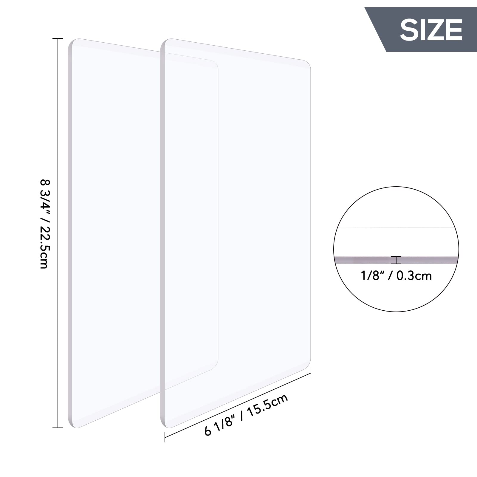 BAOFALI 2 Pcs/1 Pair Standard Cutting Pads for Die Cutting Machine;Clear Polycarbonate Plastic Cutting Plates,Cutting Pads Die Cutting Plates 8 3/4" x 6 1/8" x 1/8 "(22.5 x 15.5 x 0.3 cm)