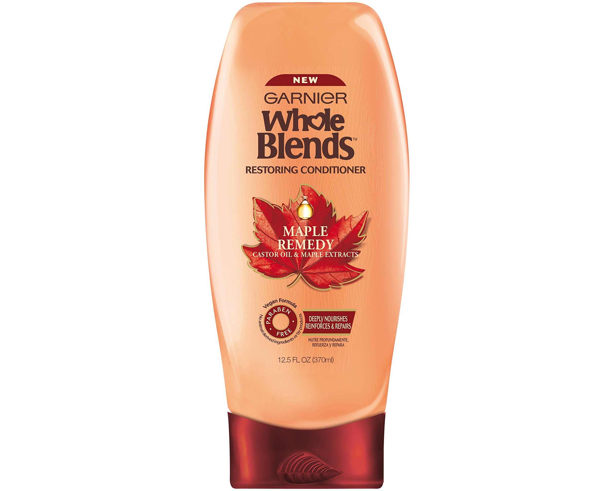 Garnier Whole Blends - Maple Remedy - Paraben Free Vegan Formula - Shampoo & Conditioner Set - Net Wt. 12.5 FL OZ (370 mL) Per Bottle - One Set