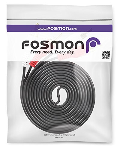 Fosmon 2-RCA Male to 2-RCA Male (6 FT), Dual 2 RCA Cable, Stereo Audio 2RCA Cord Male to Male Connector