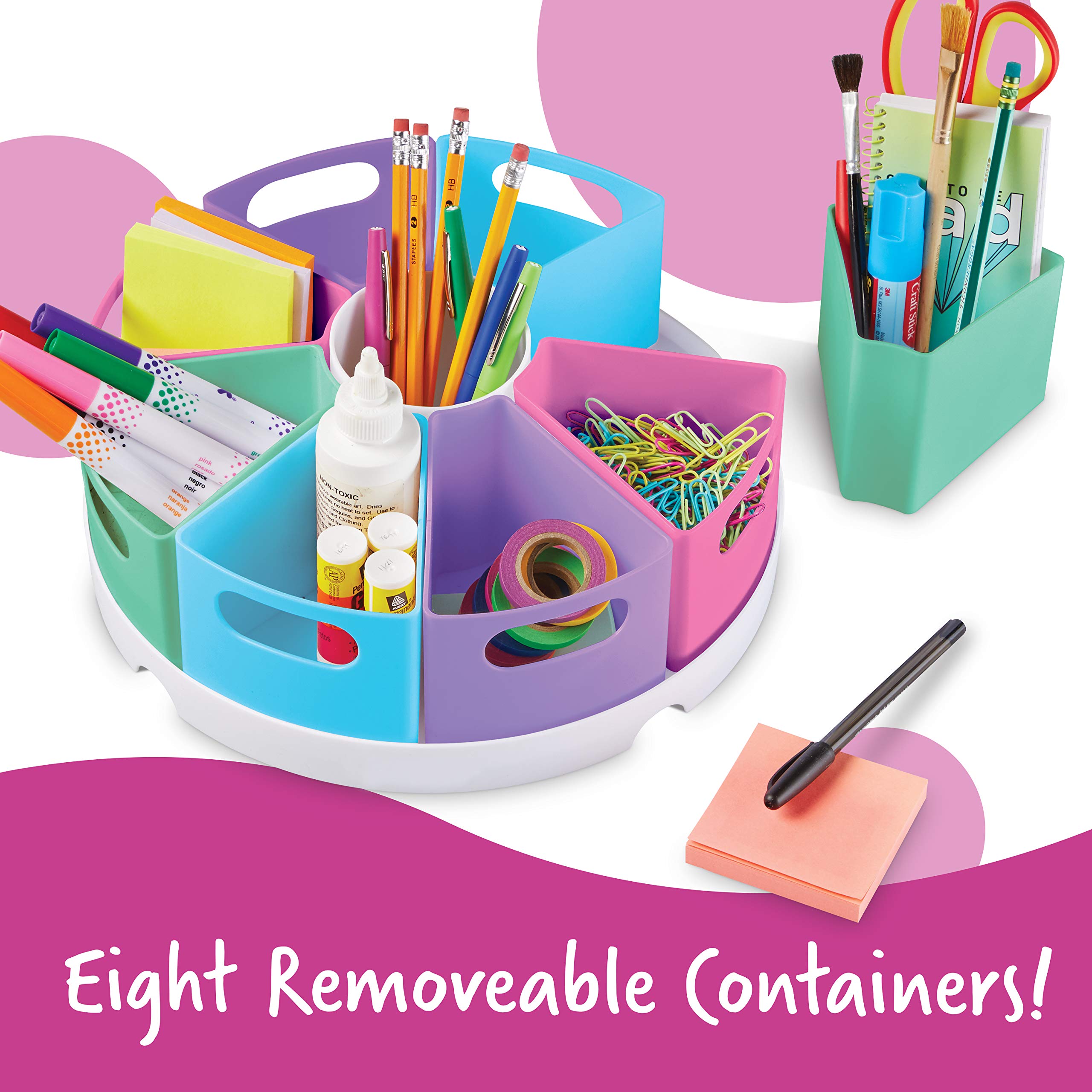 Learning Resources Create-a-Space Storage Center, 10 Piece set - Desk Organizer for Kids, Art Organizer for Kids, Crayon Organizer, Homeschool Organizers and Storage