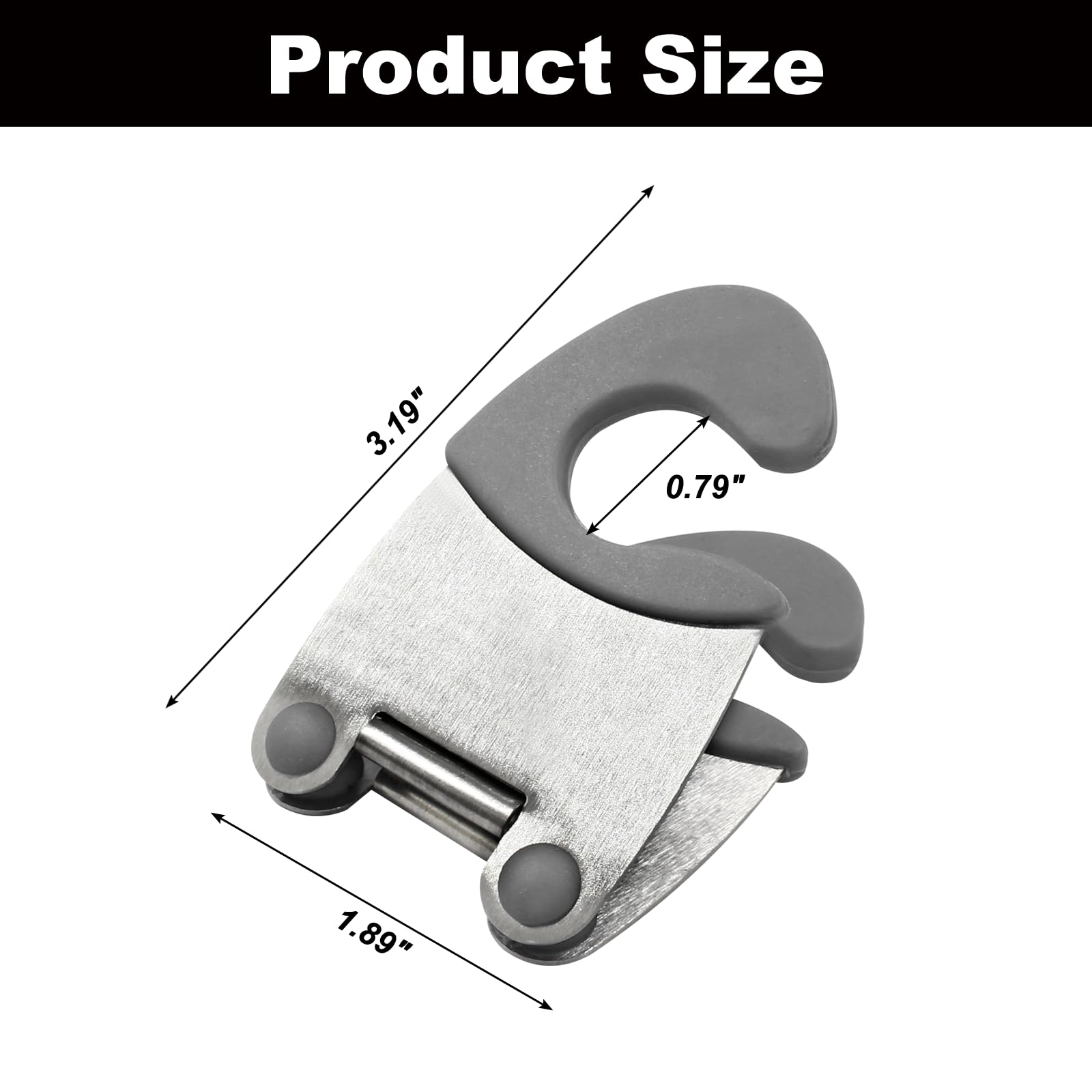 Coufce 2pcs Grey Pot Clip Holder, Stainless Steel Utensil Rest with Plastic Rubber, Pot Spoon Holder for Home Kitchen Restaurant