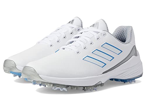 adidas Women's ZG23 Golf Shoes, Footwear White/Blue Fusion Metallic/Silver Metallic, 5.5