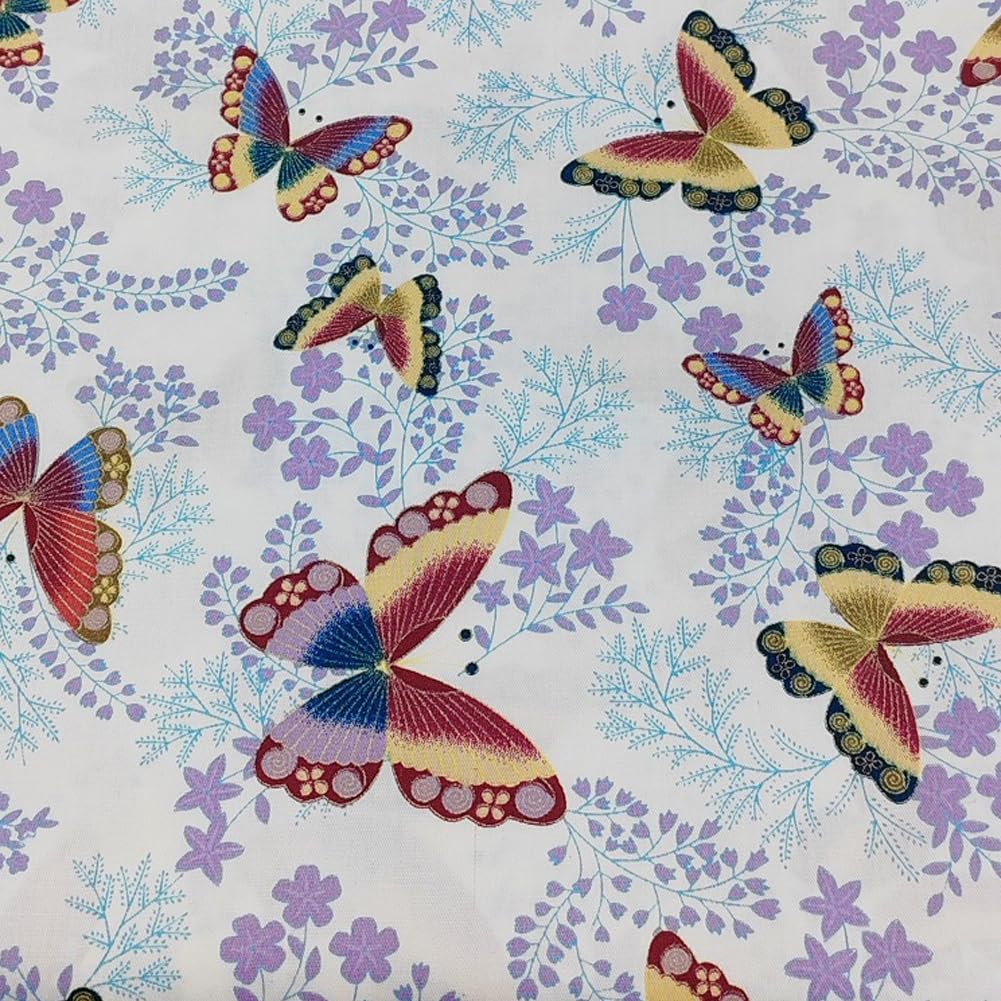 8PCS Cotton Fabric Squares 20" x 20" Fat Quarter Fabric Bundles Craft Fabric for Patchwork Sewing Quilting Crafting DIY (Colorful Flower)