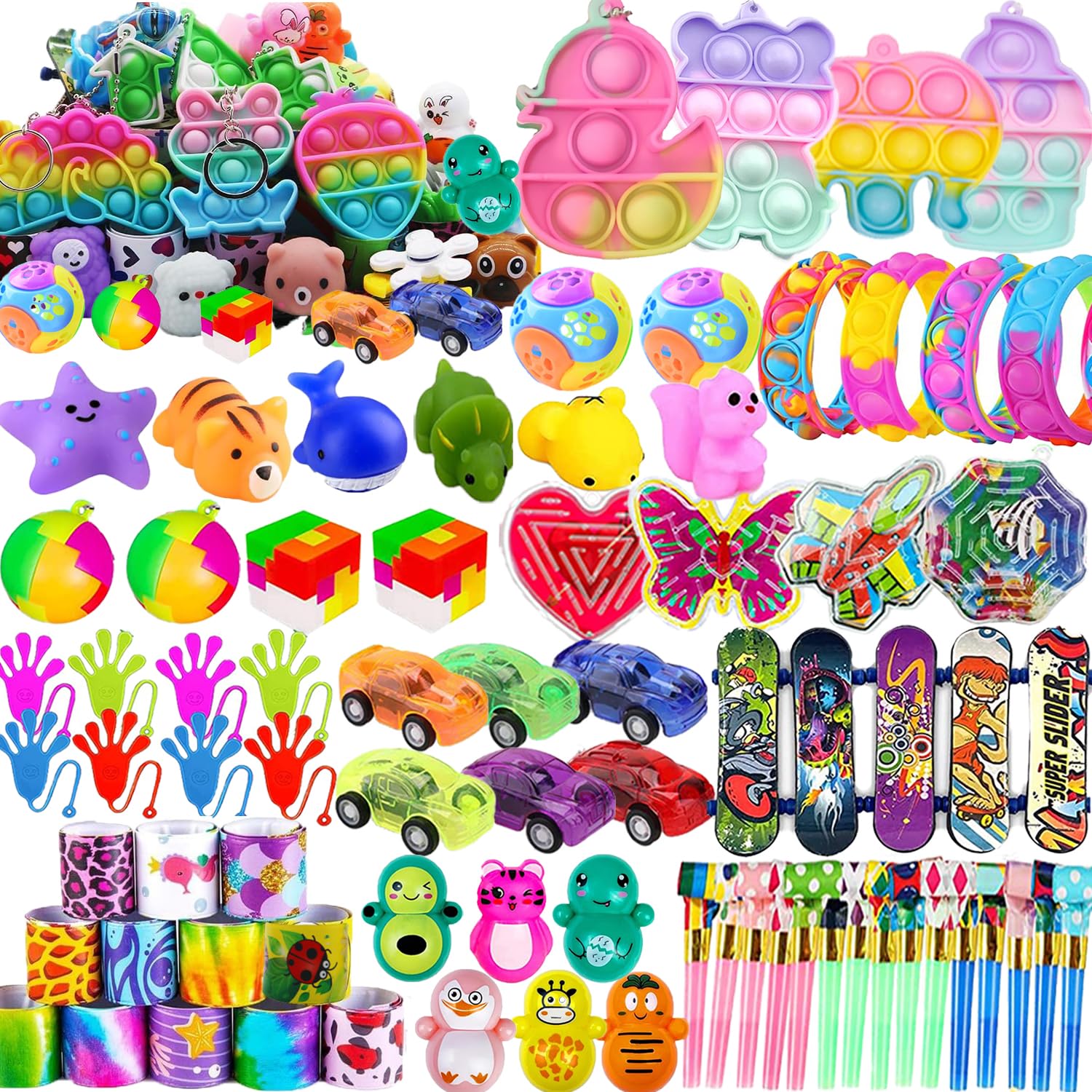 68 Pcs Party Favors for Kids, Pop Fidget Treasure Box Toys for Classroom, Prizes for Kids Classroom, Goodie Bag Stuffers, Pinata Stuffers Filler, Carnival Prizes Birthday Return Gifts for Kids 4-8-12
