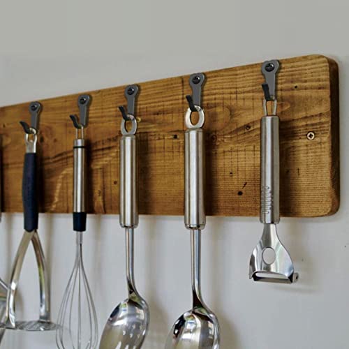 BREYDROK 15Pack Heavy Duty Iron Wall Coat Hook | Coat Hanger Hooks | Hooks for Wall | Mug Hooks with 30 Pieces Screws for Towel, Key, Robe, Coats, Scarf, Bag, Coffee Cup, Mugs, Cap