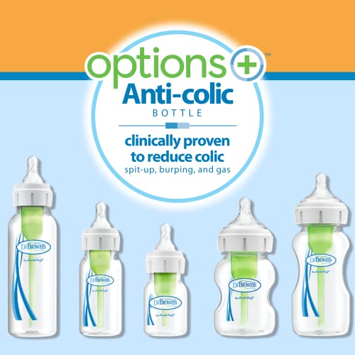Dr. Brown's Options Glass Wide-Neck Baby Bottles, 2-Pack, 9 oz