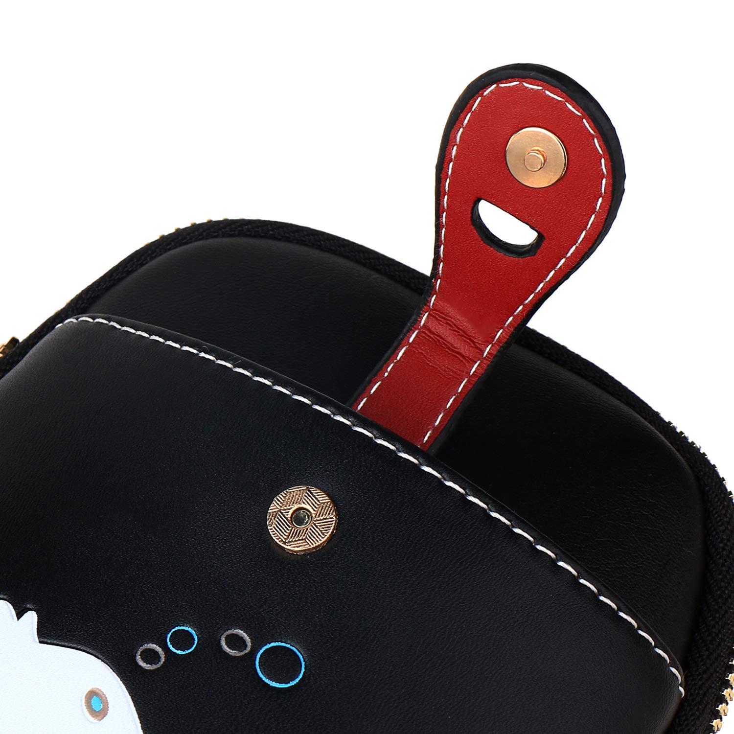 Small Crossbody Phone Bag for Women Leather Cute Cat Cellphone Purse Shoulder Bags PU Wallet (Black)