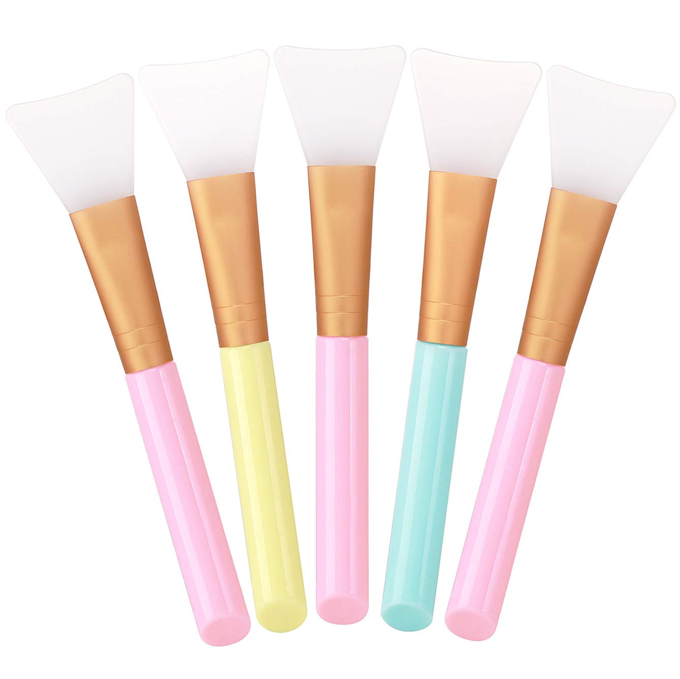 Akstore 5PCS Silicone Face Mask Brush,Mask Beauty Tool Soft Silicone Facial Mud Mask Applicator Brush Hairless Body Lotion And Body Butter Applicator Tools (White)