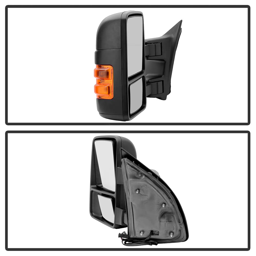 ACANII - Telescoping Manual Non Heat Trailer Towing Mirrors LED Signal Left+Right For 2008-2016 Ford F250~F550 SuperDuty