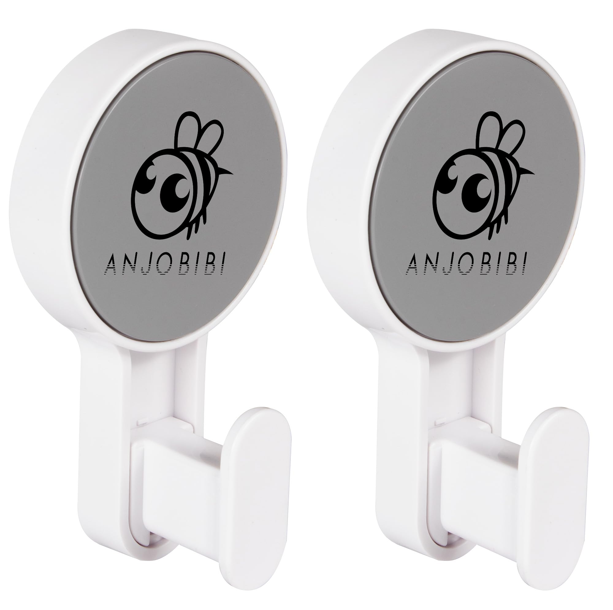Strong Towel Hooks for Bathroom, Wall Mount Towel Holder,Heavy Duty Door Hanger Towel Hook for Kitchen, Bedroom,Hotel,Pool,Coats (ANJOBIBI Logo 2 Packs)