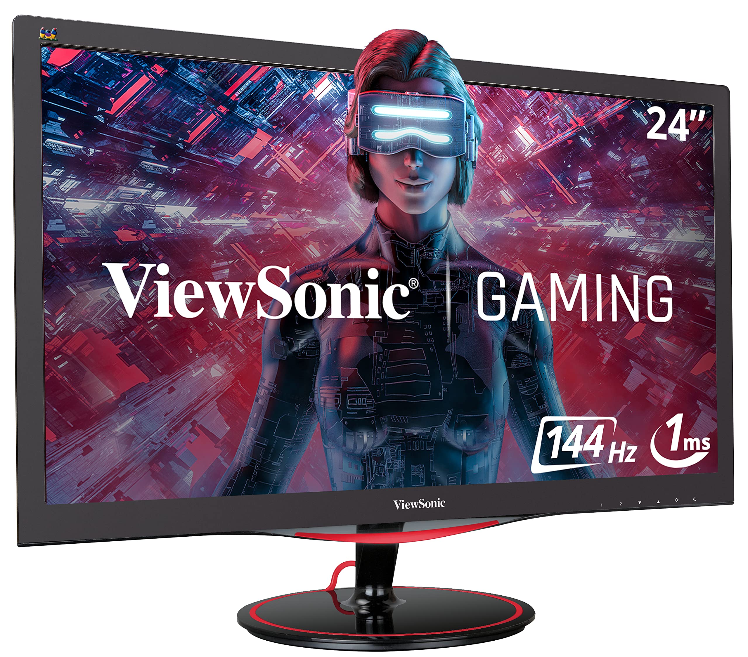 ViewSonic VX2458-MHD 24 Inch 1080p 1ms 144Hz Gaming Monitor with FreeSync Premium, Flicker Free and Blue Light Filter, HDMI and DisplayPort