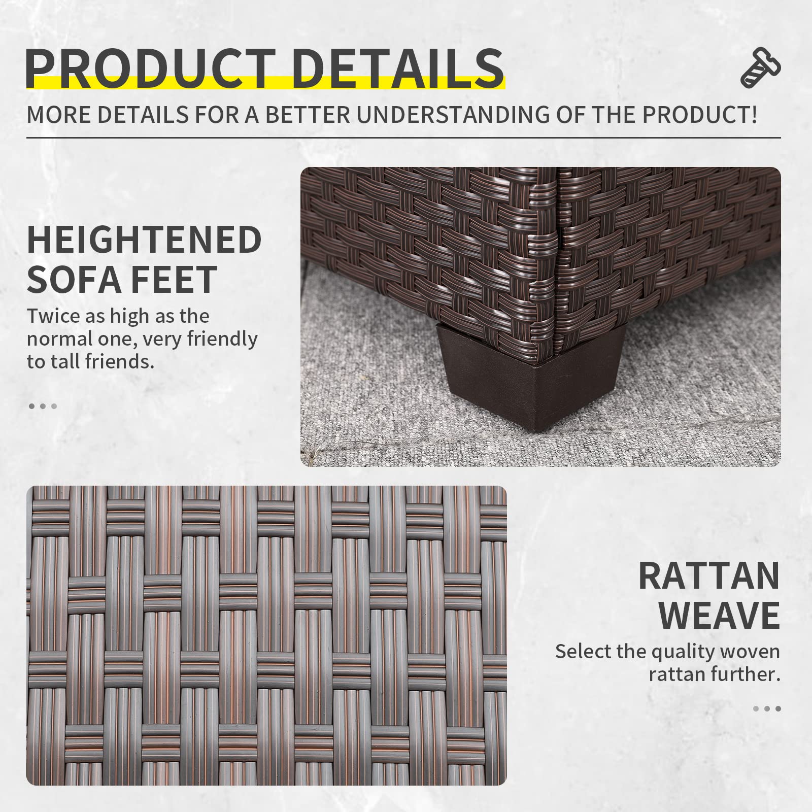 Patio Rattan Coffee Table with Hidden Storage, Wicker Liftable Dinning Table, Versatile Piece of Outdoor Furniture, Brown