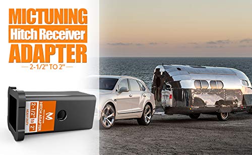 MICTUNING 2-1/2 Inch Class V to 2 Inch Class III and IV Trailer Hitch Receiver Adapter Reducer 2.5 Inches to 2 Inches Sleeve Convertor
