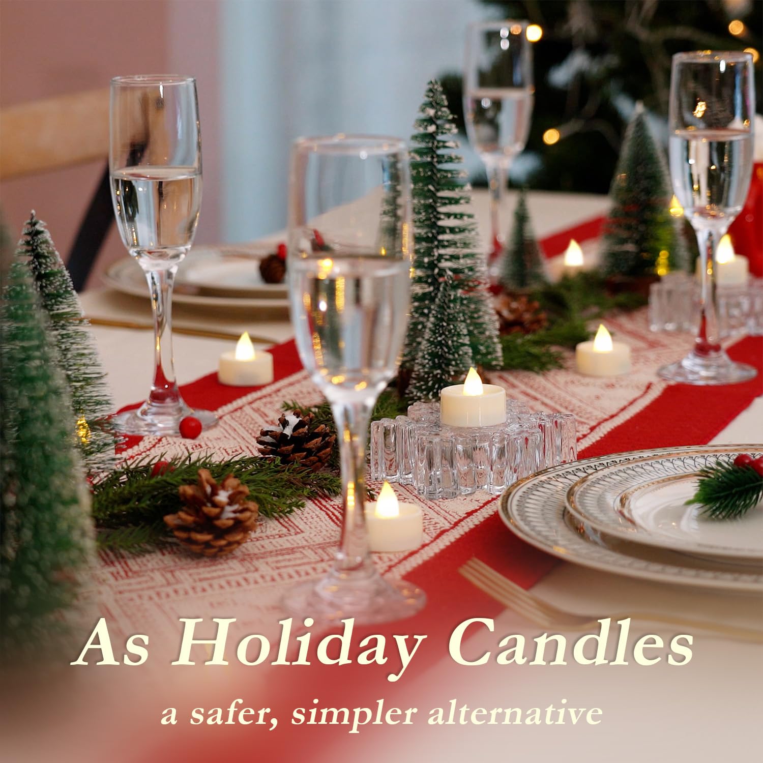 Amagic 30Pcs Flickering Flameless Tea Lights Battery Operated, 200+ Hours Long Lasting Electric Candle for Wedding Table Centerpiece, Home Decor, Gift, Holiday Decor