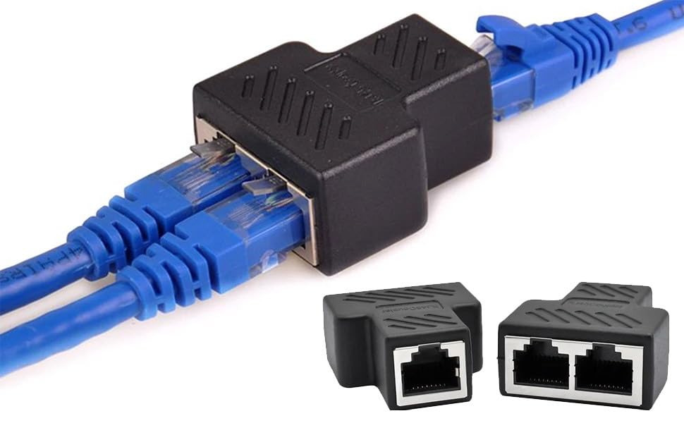ChenYang RJ45 Splitter Adapter Cat6 RJ45 8P8C Socket 1 to 2 Ethernet Network LAN Ethernet Splitter Connector Adapter
