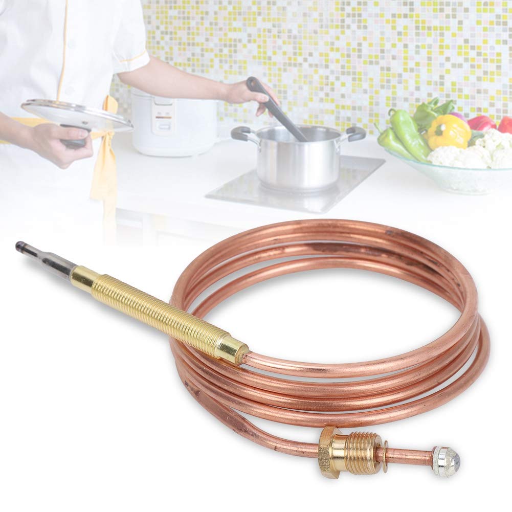 Joyzan Gas Stove Thermocouple Universal Heater Thermocouple Kit Temperature Sensors Adaptors 5 Nuts Propane Natural Gas Pilot Assembly Fireplaces Replacement Stoves Heating Device Pizza Ovens Boilers