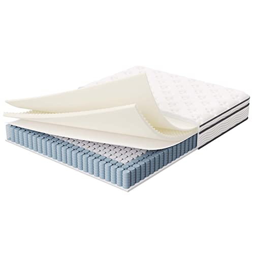 Modway Jenna 10β Queen Innerspring Mattress Quality Quilted Pillow Top-Individually Encased Pocket Coils-10-Year Warranty, White