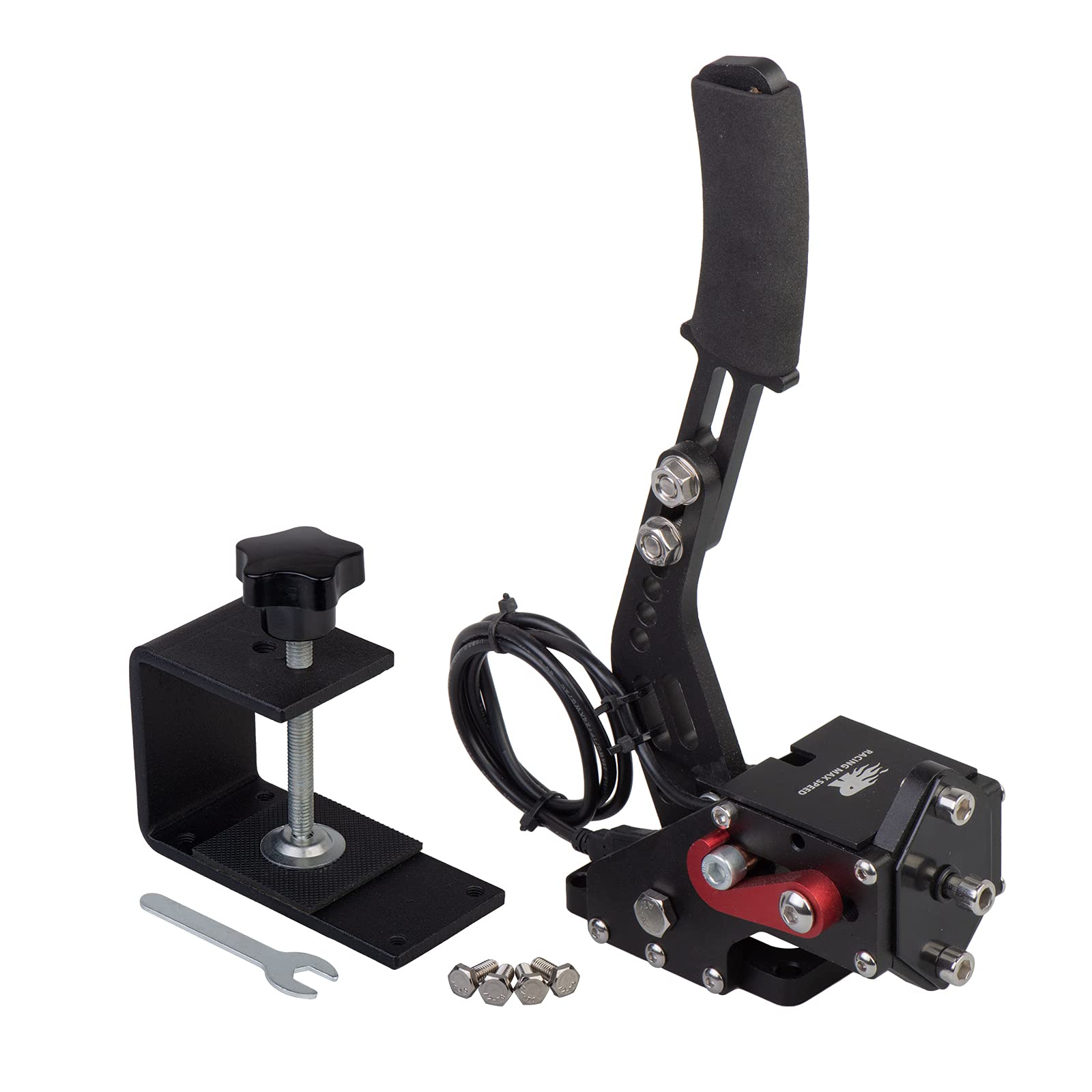 CNRAQR PC Racing Game USB Handbrake for 16Bit SIM for Racing Games, Compatible with Logitech G27 G29 G920 G923 T500 T300 Simulate Linear Handbrake(With Fixing Clip