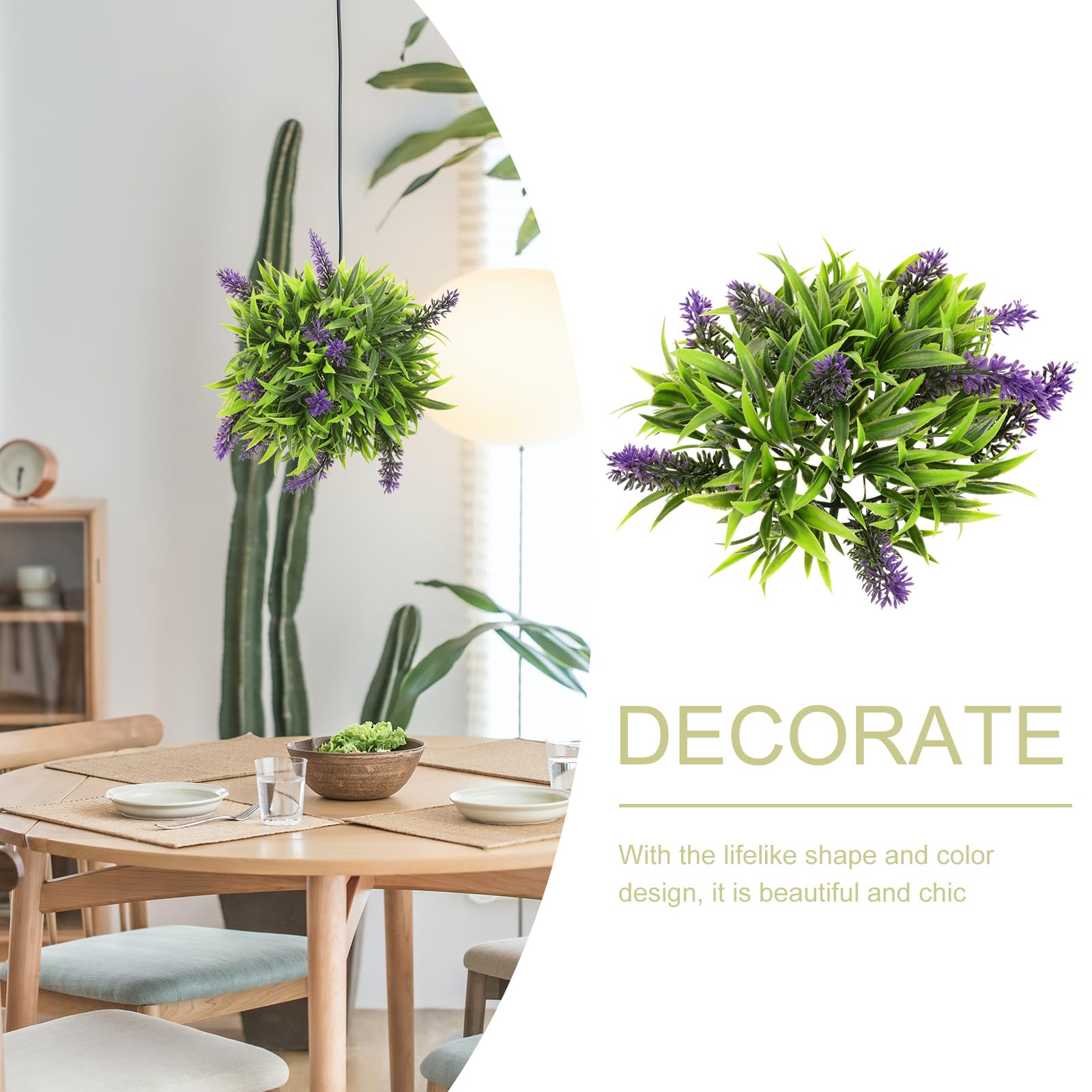 DOITOOL 2Pcs Artificial Green Plant Decorative Balls, Artificial Topiary Ball Hanging Faux Boxwood Plants for Indoor, Outdoor, Backyard, Garden, Balcony, Wedding and Home Decor