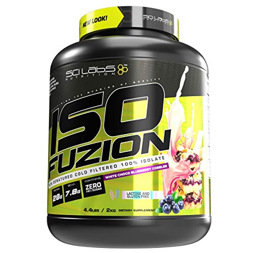 Iso Fuzion 100% Whey Isolate by Scilabs Nutrition | 28g Non Denatured Protein Powder, White Choco Blueberry Cobbler, 4.4lb