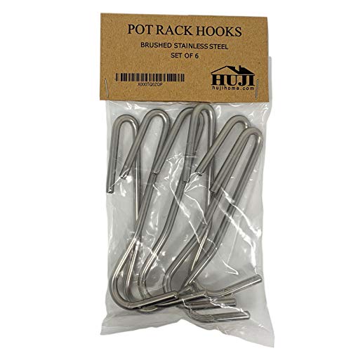HUJI S Shaped Stainless Steel Heavy Duty Hanging Hooks for Kitchenware Pots Pans Utensils (Set of 12 Hooks)